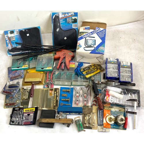Selection of tool hardware, drill bits, locks, hand light all sorts ...