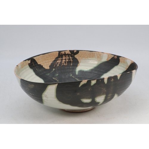 A Milland Pottery studio bowl approx. 25.5cm diameter at the widest point.