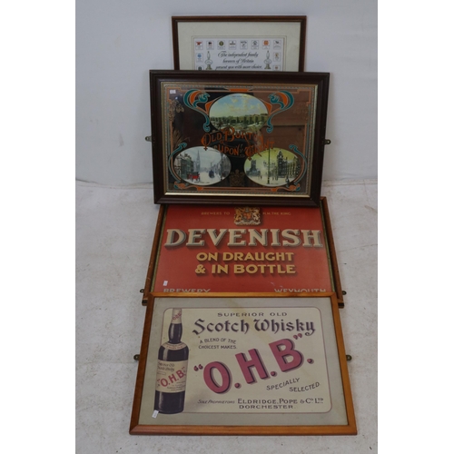 Old Burton Upon Trent mirror, map of Beers of Britain together with two ...