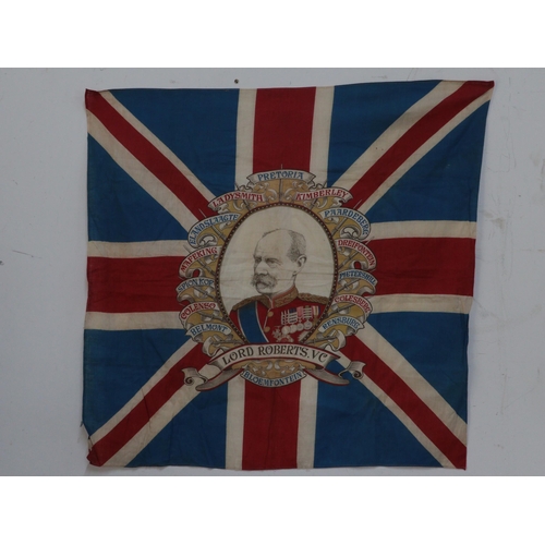 4 commemorative flags, Edward 7th and Alexandra, Lord Roberts Vc, two ...