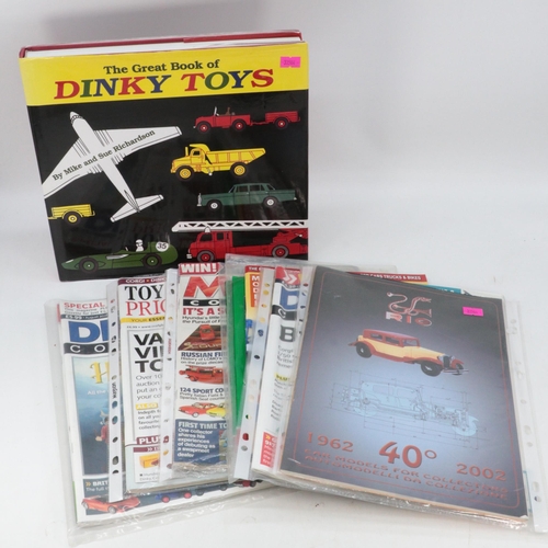 The Great book of Dinky Toys together with Diecast collector magazines etc