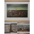 Two framed pictures to include "Dawn of Waterloo" by Lady Butler frame ...