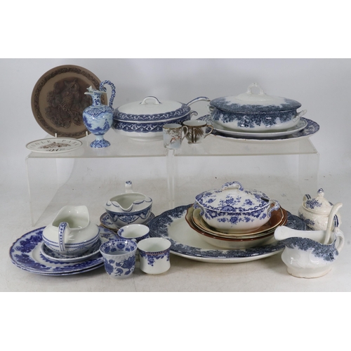 Quantity of blue and white ceramics including Poole Pottery stoneware ...