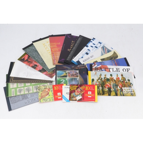 Sixteen Royal Mail prestige stamp booklets together with 30 first class ...