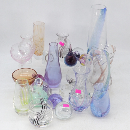 A selection of Caithness glassware vases, wine goblet, a selection of ...