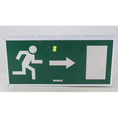 A Robus illuminated "Exit" sign. Trade - spares or repairs.