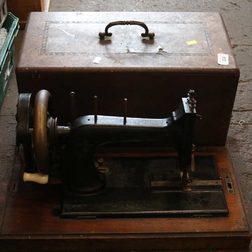 An antique Frister Rossmann sewing machine.
