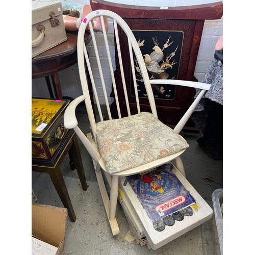 White painted Ercol rocking chair
