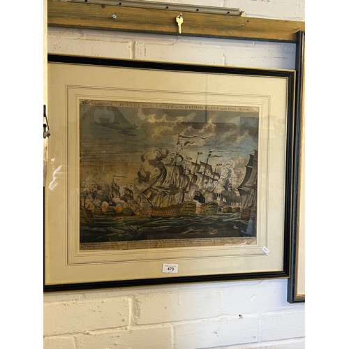 Framed antique etching The Glorious Victory over the French by The ...