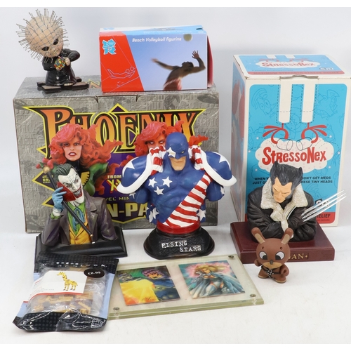 A rising star Captain America resin bust, Phoenix Marvel mini bust twin ...