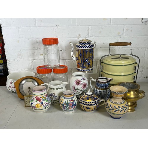 Vintage tiffin three tier food carrier, kilner jars, antique Coalport ...