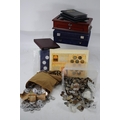 A large quantity of foreign and continental coins, empty coin albums, etc