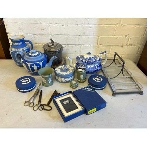 A Spode Italian teapot, Adams style jug, similar teapot, Wedgwood ...