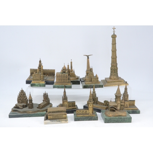 Selection of brass miniature landmarks