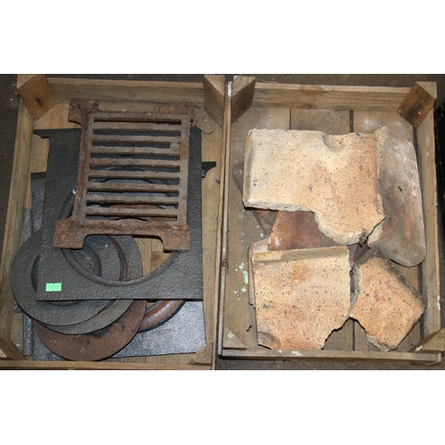 Vintage cast range? cooker together with fire stones and a quantity of ...