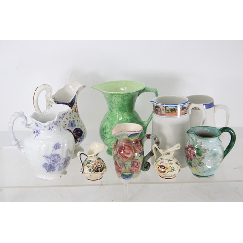 A collection of nine jugs.