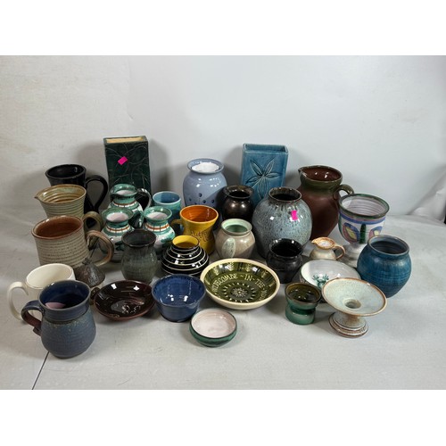 Large quantity of studio pottery to include Cornwall, Devon, Tintagel ...