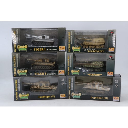 Six boxed easy model tanks