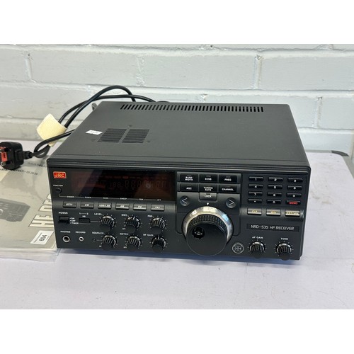 A JRC HF Receiver NRD-535 with instructions and cable