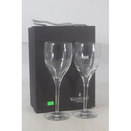 Boxed Waterford Crystal pair of Eclipse red wine glasses