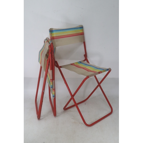Three vintage folding picnic chairs