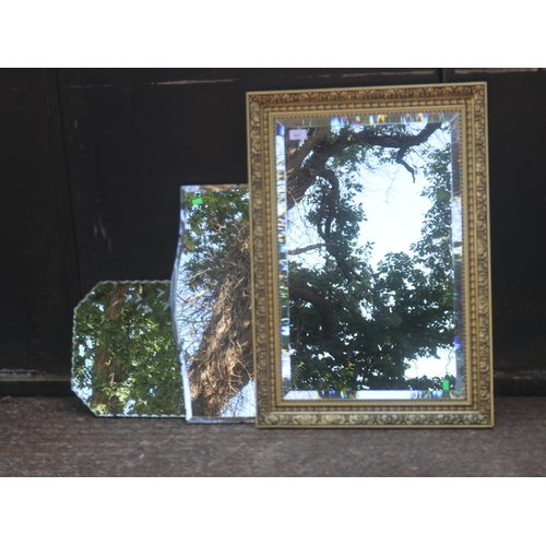 Three mirrors to include a vintage etched mirror