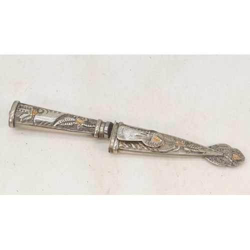 Argentine white metal decorative ankle knife