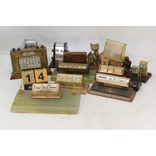 Fourteen vintage desk calendars