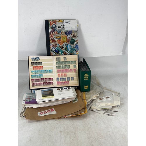 Box of assorted stamp interest including GB, Stock books and more