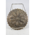 Decorative eastern mirror with decorative embossed shield type back ...