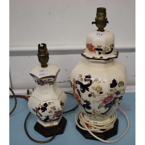 Two Ceramic Mason's Lamps