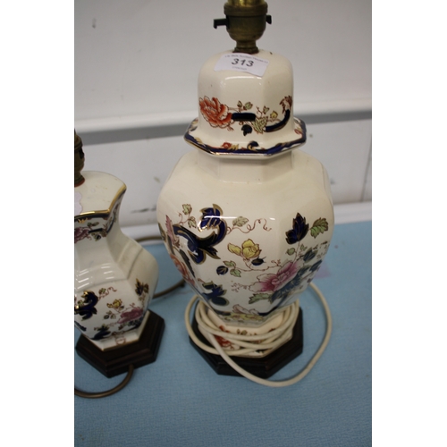 Two Ceramic Mason's Lamps
