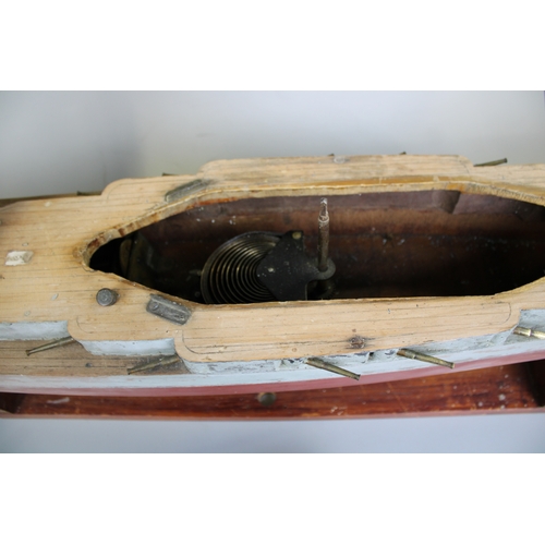 Large Vintage Clockwork Model Boat with Stand of a Pre WW1 Dreadnaught ...