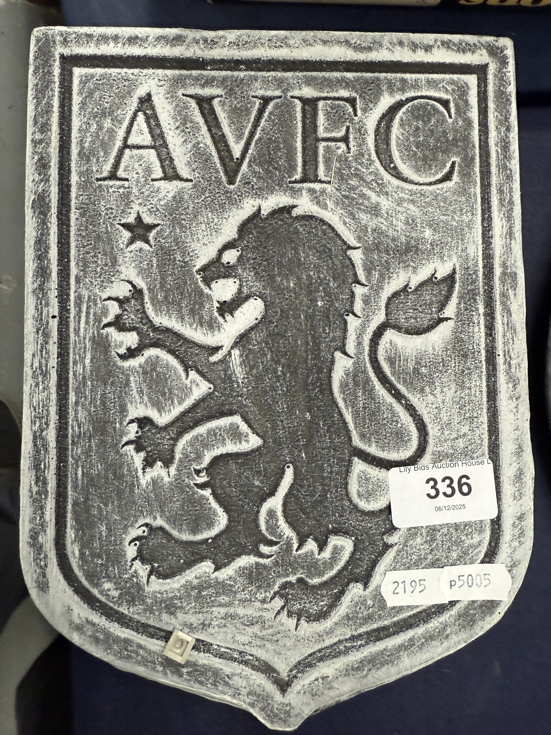 Aston Villa Football Club Stone Plaque