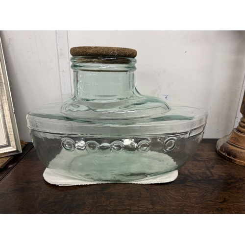 Clear Glass Novelty Jar in the form of a Boat Approx. L 41cm
