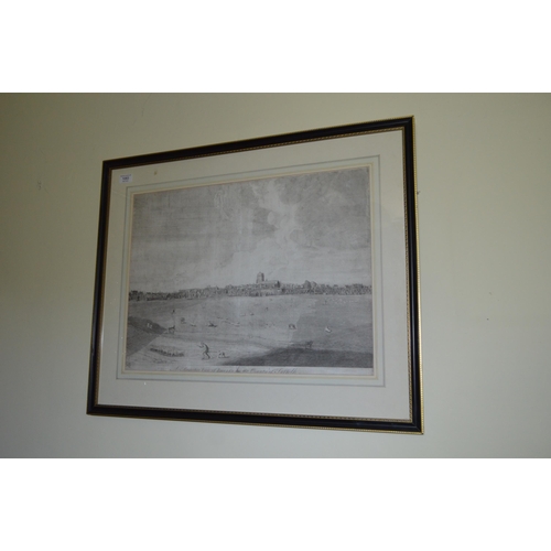 A framed and glazed black and white antique print 'A Perspective View ...