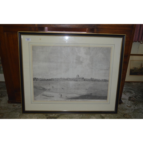 A framed and glazed black and white antique print 'A Perspective View ...