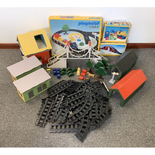A large 'Playmobil' train set No.6901 plus boxed accessories, extra ...