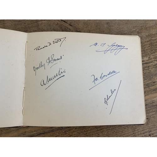 A circa 1950's autograph book, works retirement plus a 1952 cancelled ...
