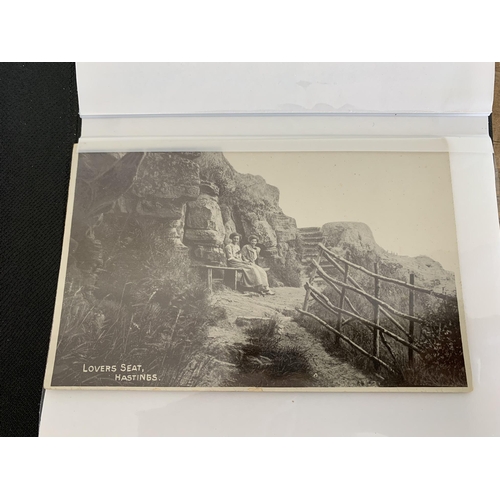 A small postcard album part filled with approx. 27 early 20th Century ...