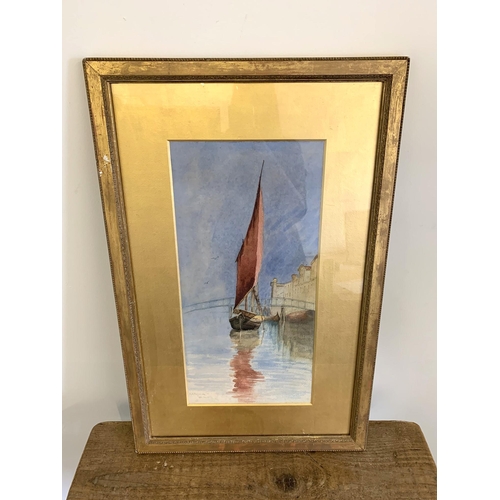 A framed and glazed watercolour entitled 'Venice 1881', bears signature ...