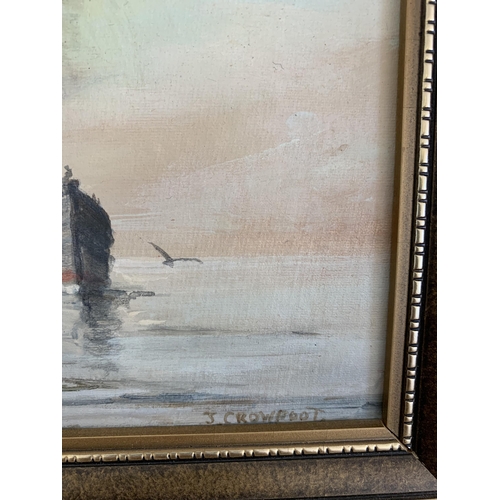 Joe Crowfoot (1946-2017), small oil on board of Lowestoft Steam ...