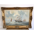 Colin Moore, Essex marine artist, a large gilt framed oil on canvas of ...