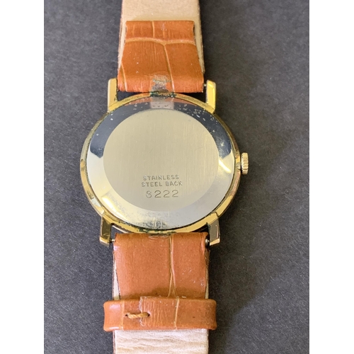 A vintage 1950's/60's Roidor wristwatch on brown leather strap, 32mm ...