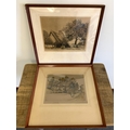 A pair of framed artist signed etchings, one by Alice Barnwell (1910 ...