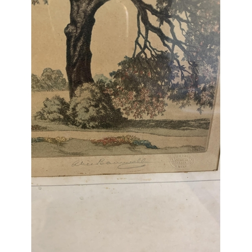 A pair of framed artist signed etchings, one by Alice Barnwell (1910 ...