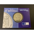 A cased 2001 Royal Mint Britannia two pound coin, one ounce of fine silver
