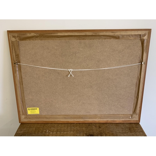 A large framed and glazed print of Concorde, signed by various ...