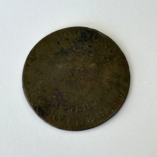 A scarce Birmingham workhouse one shilling token, 1811