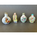 Three antique Chinese hand painted snuff bottles, two with Oriental ...